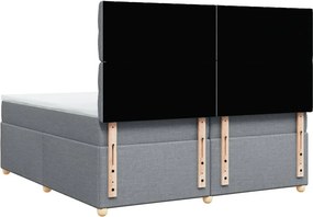 Box spring postel s matrací světle šedá 200 x 200 cm textil 3291394