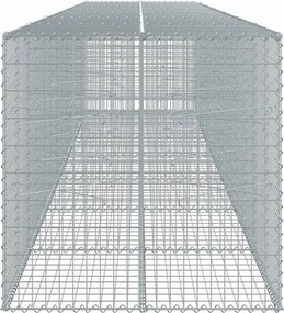 Gabionový koš s víkem 700 x 100 x 100 cm pozinkované železo 3295202