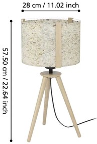 Eglo 390325 - Stolní lampa HONTONGAS 1xE27/25W/230V béžová
