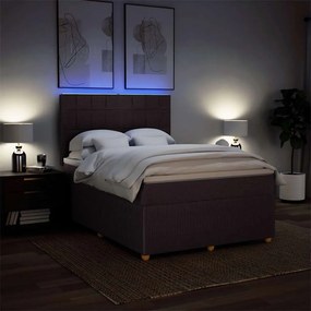Box spring postel s matrací tmavě hnědá 140x190 cm textil 3294354