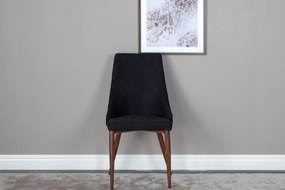 Jídelní židle Leone, 2ks, černá, S47xD50xV91,5