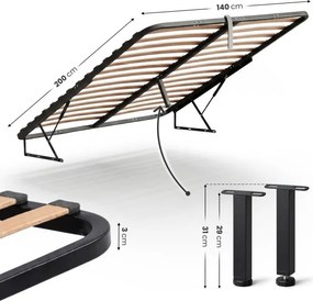 Zvedací kovový rošt do postele PLUS 140x200 cm