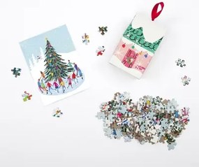 GALISON Puzzle Bruslení kolem vánočního stromu / 130 dílků