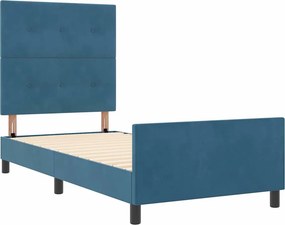 Postel s boxspringem s čelo Tmavě modrá 80 x 200 cm samet 3344907