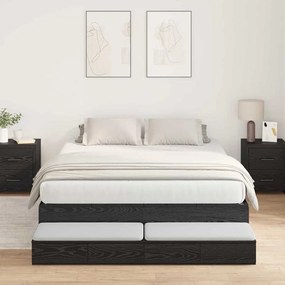 Rám postele s úložným prostorem se zásuvkou Černý dub 160 cm 3335654