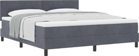 Postel s boxspringem s čelo Tmavě šedá 180 x 200 cm samet 3339189