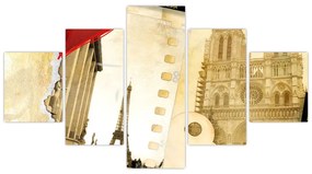 Obraz - Vzpomínky na Paříž (125x70 cm)