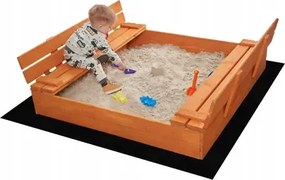 Sand Tropic Dřevěné pískoviště s lavičkami a příslušenstvím 100x100 cm