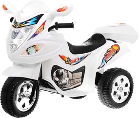 Ramiz Dětská elektrická tříkolka motorka BJX-088 bílá + zvuky + světla