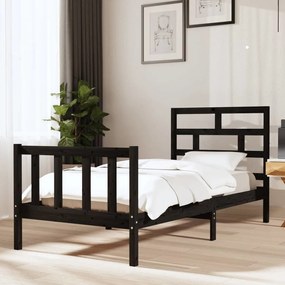 vidaXL Rám postele masivní borovice 90 x 200 cm [3101336] Barva: Černá