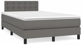 Box spring postel s matrací šedá 120x190 cm umělá kůže