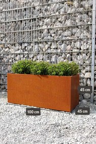 Truhlík MAXI, corten, šířka 100 cm, hnědý