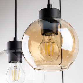TK Lighting Černý závěsný lustr Cubus pro žárovku 6x E27 TK2164