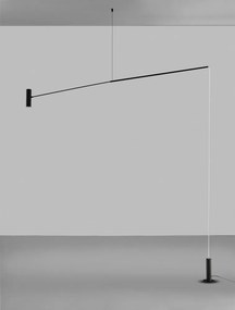 Matně černá kovová LED stojací lampa (výška 250 cm) Voice – Nova Luce