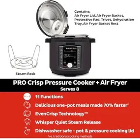 Instant Pot Pro Crisp / Multifunkční hrnec a fritéza / 1400W / 8 L