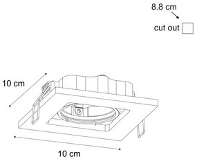 Sada 6 moderních zapuštěných bodových světel tmavě bronzová nastavitelná - Qure