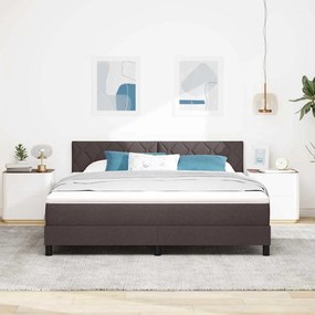 Postel s boxspringem s čelo Tmavě hnědá 180 x 200 cm textil 3338786