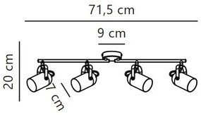 Nordlux - Bodové svítidlo LOTUS 4xE14/40W/230V