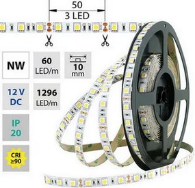 LED pásek McLED 12V neutrální bílá š=10mm IP20 14,4W/m 60LED/m SMD5050 ML-121.665.60.2