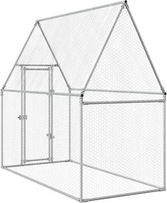 Klec pro kuřata stříbrná 200 x 100 x 190 cm pozinkovaná ocel 172550