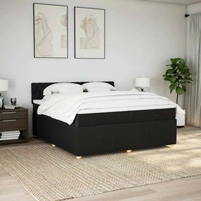 Box spring postel s matrací černá 200x200 cm textil 3289872
