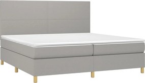 Box spring postel s matrací světle šedá 200 x 200 cm textil 3142201