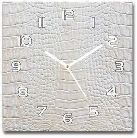 Wallmuralia Skleněné hodiny na stěnu Krokodýlí kůže 30x30 cm