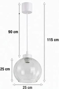 Brilagi - LED Lustr na lanku RETRO GLASS 1xE27/60W/230V pr. 25 cm měděná/čirá