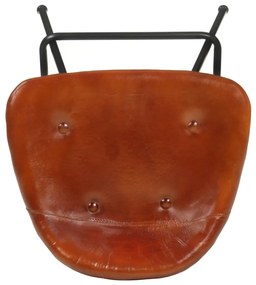 vidaXL Barové stoličky 4 ks hnědé pravá kůže