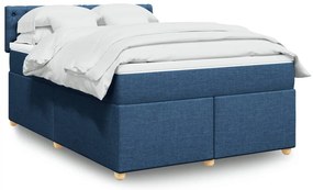 Box spring postel s matrací modrá 160x200 cm textil 3289044