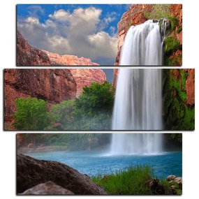 Obraz na plátně - Nádherný vodopád - čtverec 3226D (105x105 cm)