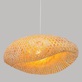 Závěsná lampa boho, určena nad stůl BEDDY, bambusová, 51 cm