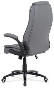 Kancelářská židle, potah šedá ekokůže, černý kovový kříž, houpací mechanismus, v - KA-G301 GREY