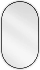 Mexen Loft oválné koupelnové zrcadlo 80 x 45 cm, černý rám - 9851-080-045-000-70