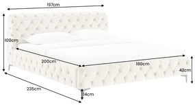 Designová postel Rococo 180 x 200 cm šampaňský samet - skladem