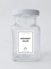Samolepka na kořenky MAĎARSKÝ GULÁŠ bílá 3 × 4 cm tučné písmo