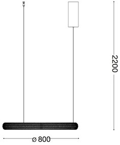 Ideal Lux - LED Lustr na lanku MIRACLE LED/45W/230V pr. 80 cm CRI 90 matný chrom