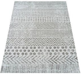 Kusový koberec LARA 06 Moderní Geometrický šedý bílý Rozměr: 60x100 cm