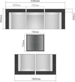 DEOKORK Ratanová variabilní sestava SEVILLA  pro 5 osob (antracit)