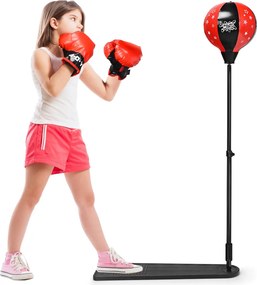 Costway Dětský boxovací míč 85-130 cm výškově nastavitelný boxerský míč boxerská