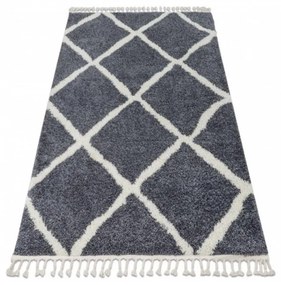 Kusový koberec Shaggy Cross šedý 60x250cm
