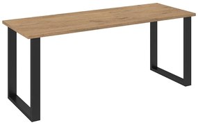 Jídelní stůl IMPERIAL | 185x67 cm | lancelot + černé kovové nohy