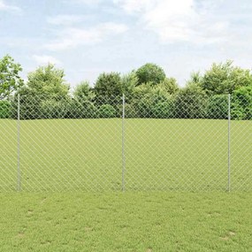 Plot s řetězovým odkazem a sloupkem 10 x 1,4 m Pozinkovaná ocel 3336298