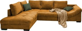 XXXLutz ROHOVÁ SEDAČKA, textil, koňaková P & B - Sedací soupravy - 002310006720