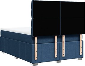 Box spring postel s matrací modrá 140x200 cm textil 3291704