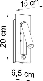 Černé kovové nástěnné svítidlo Chimery – Sollux