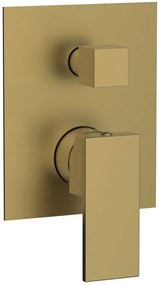 Sapho Sapho, CUBEMIX podomítková sprchová baterie, 2 výstupy, zlato mat, CM042GB