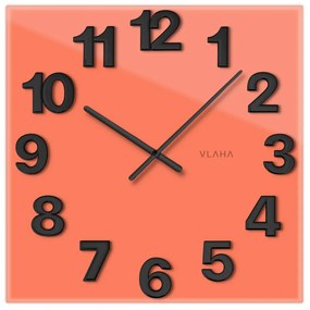 VLAHA GLASSICO Nástěnné skleněné červené hodiny vyrobené v Čechách VCT1103