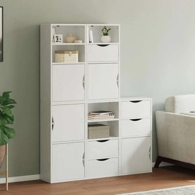 Boční skříňky 5 ks "ODDA" Bílá 40x24x79 cm Borovicový masiv 3365357