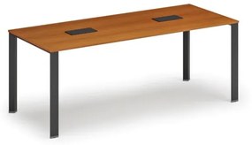 Stůl INFINITY 2000 x 900 x 750, třešeň + 2x stolní zásuvka TYP V, černá